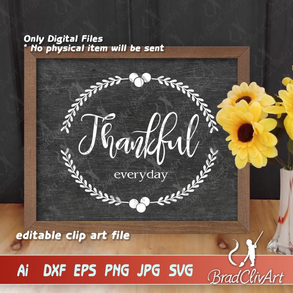 Thankful Sign SVG file for Cricut and Silhouette - Vxels SVG and Vector ...