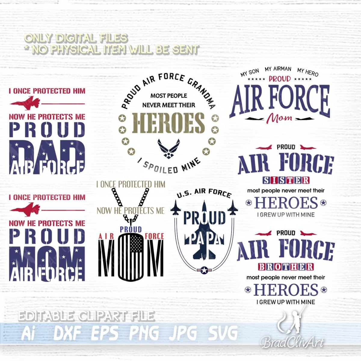 Proud air force male version SVG cutting file bundle