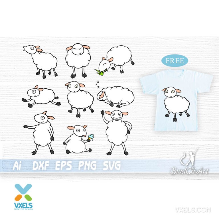 Funny lamb sheep svg for cricut cut files by Vxels SVG shop
