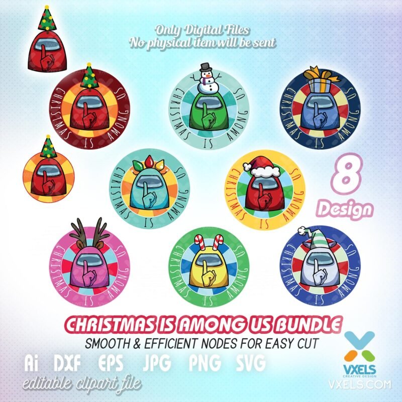 Among Us Christmas SVG shop bundle set#2 Cricut Silhouette