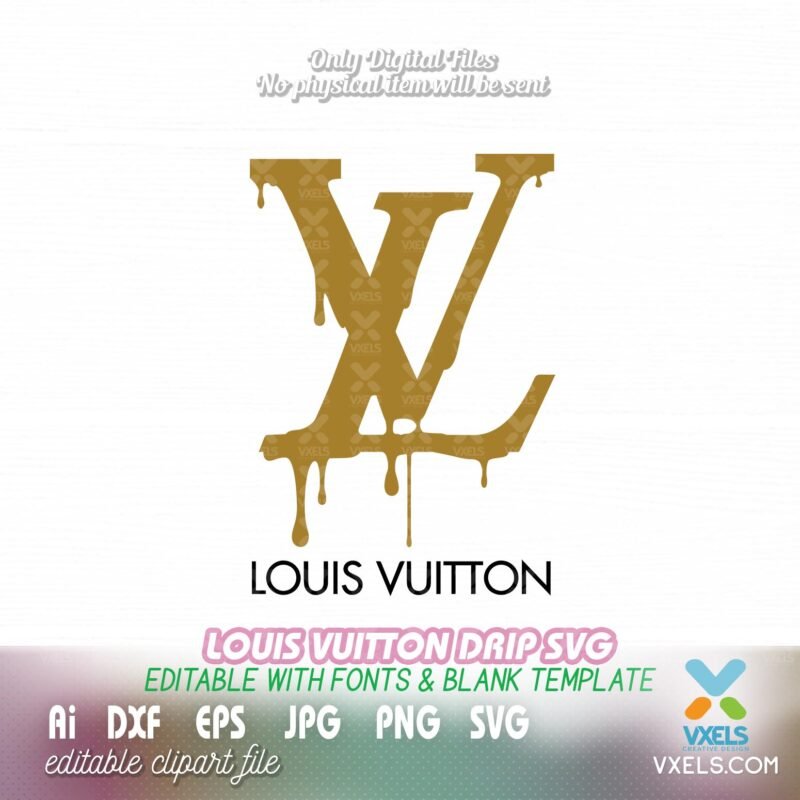 Seamless Luis vuiton Drip Logo SVG Cut file AI, DXF, jpeg and PNG