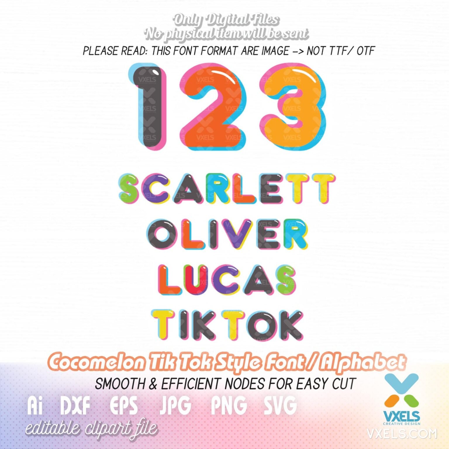 Tik Tok Cocomelon Kids Style Alphabet Fonts Vector Image