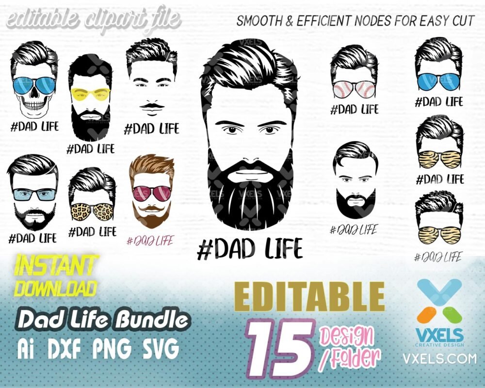 Dad life vector cut file Bundle Daddy Life Fathers Day Clipart SVG PNG