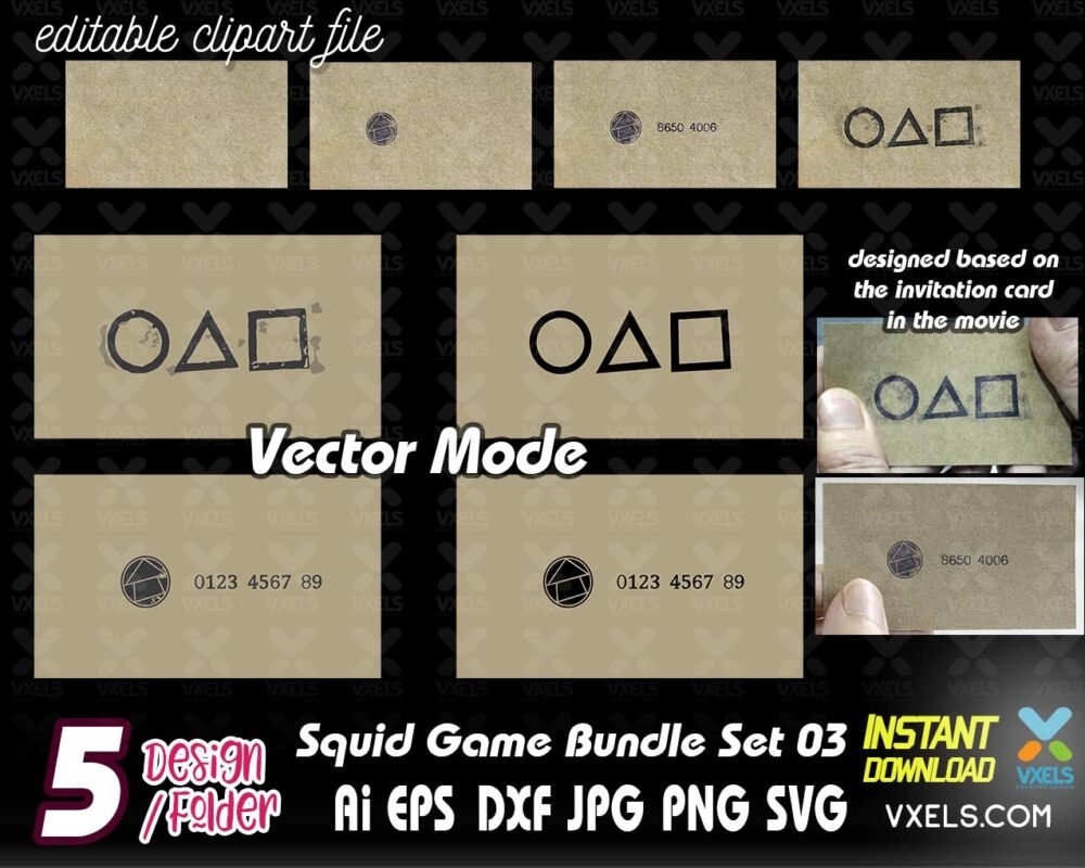 Invitation Squid Game Name card Squid playground pog ddagki ppopgi ...