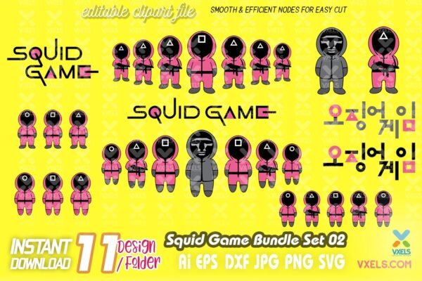 Squid Game Guard and Front Man Clip Art Vector Cricut with Squidgame ...