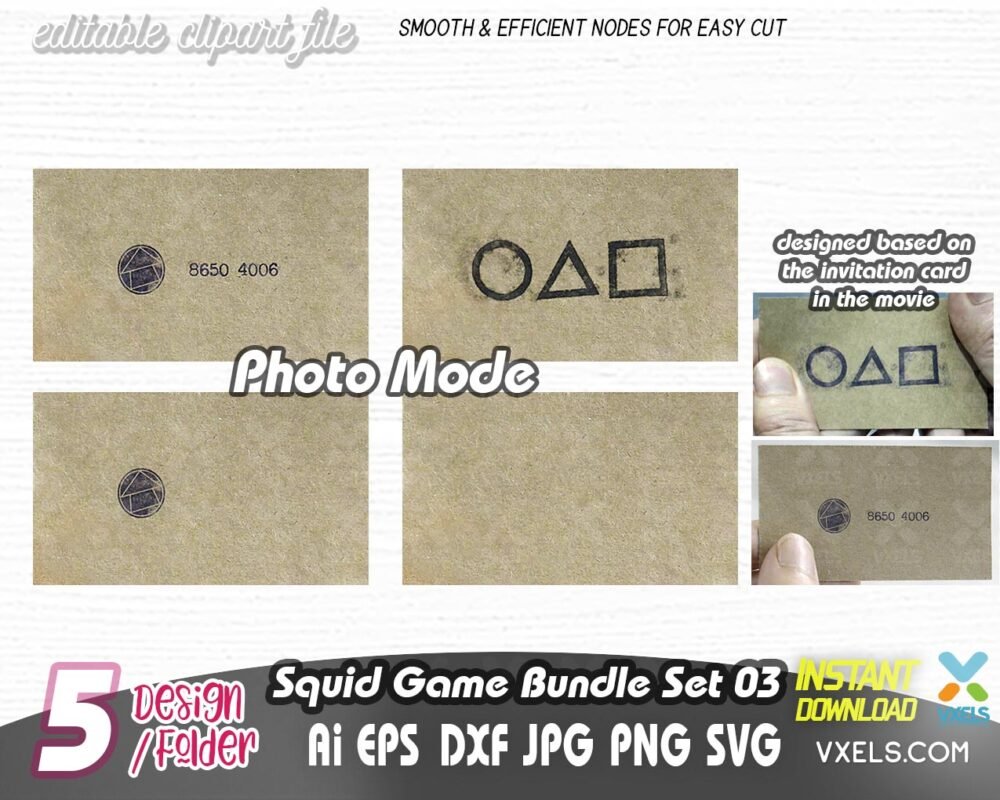 Invitation Squid Game Name card Squid playground pog ddagki ppopgi ...