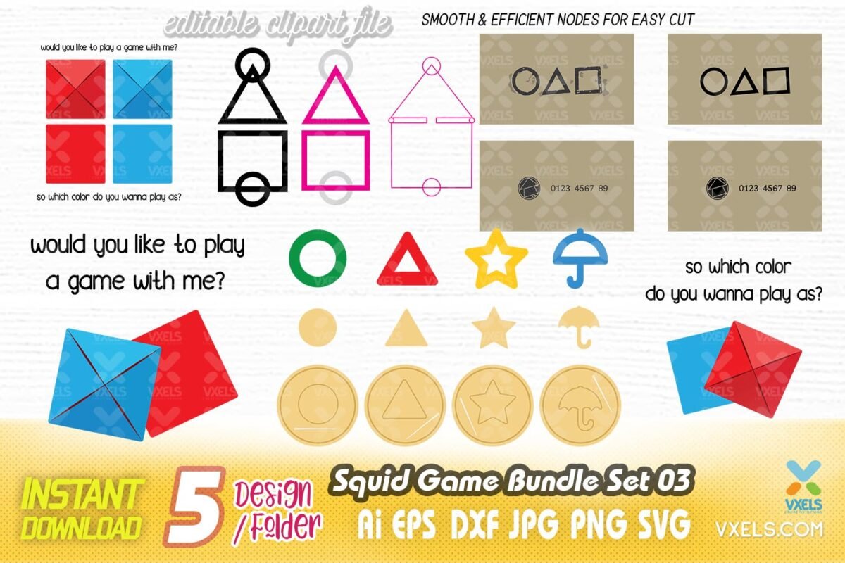 Invitation Squid Game Name card Squid playground pog ddagki ppopgi ...